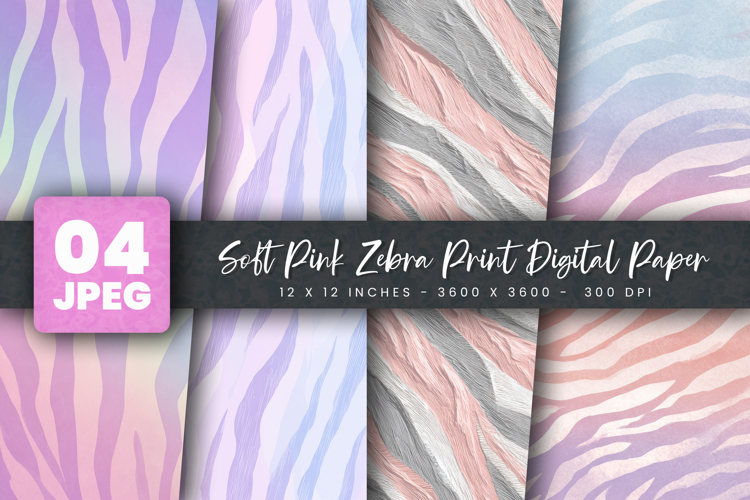 Soft Pink Zebra Print Digital Paper