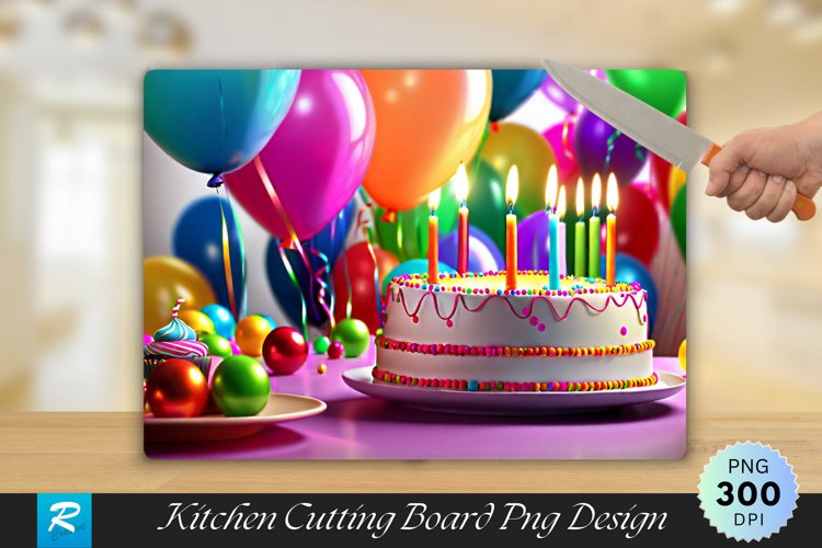Birthday Cutting Board Sublimation Design