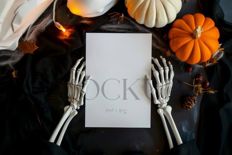 Spooky Birthday Card Mockup, Fall 5x7 Card