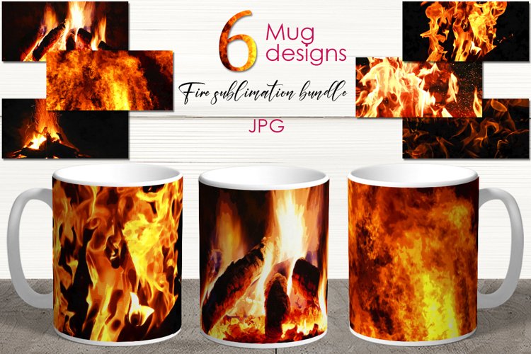 Fire Mug sublimation, masculine brutal fiery design bundle