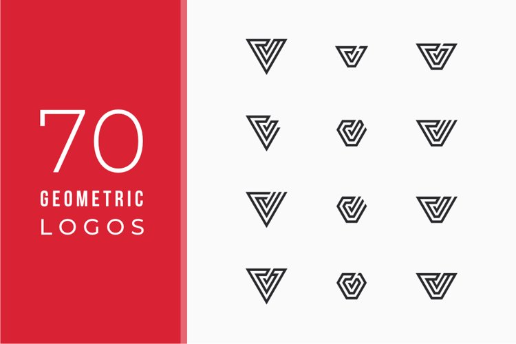 70 Geometric Mono Line Vector Logos