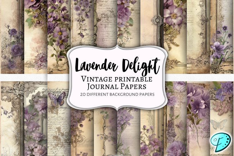 Lavender Delight Vintage printable journal papers