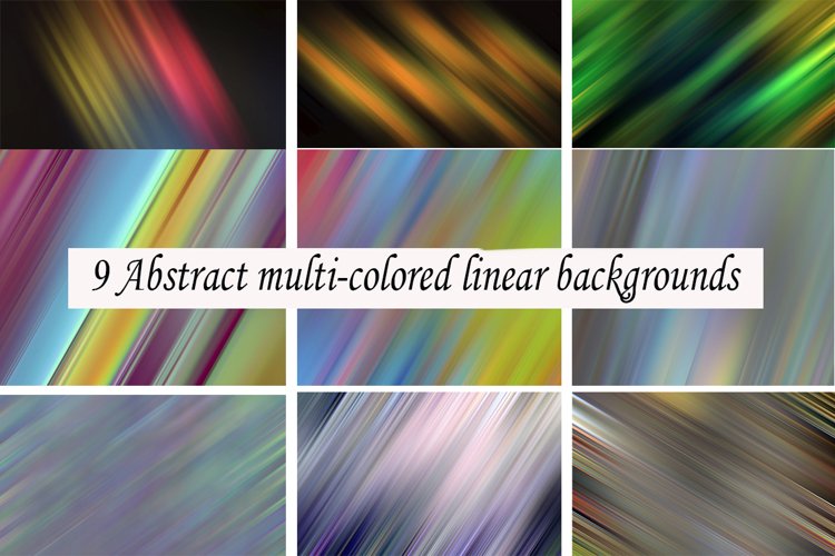 9 Abstract multi-colored linear backgrounds