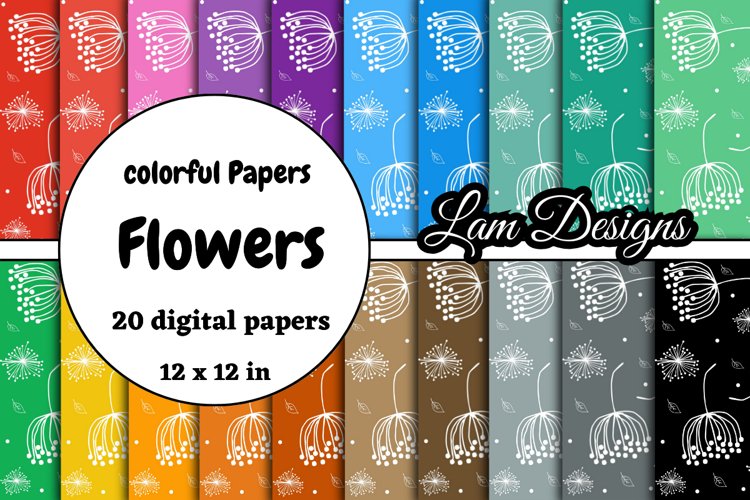 flower digital papers, colorful papers (5148968)