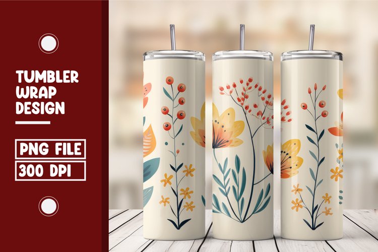 Flower Seamless Pattern Tumbler Warp Design (3163688)