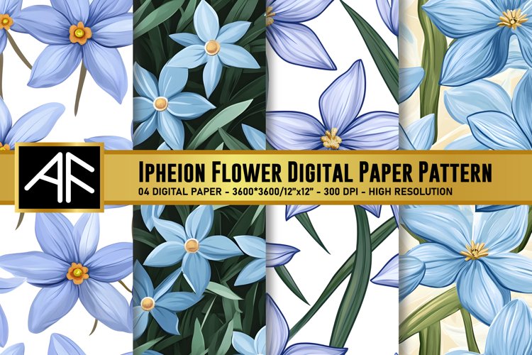 Ipheion Flower Digital Paper Patterns