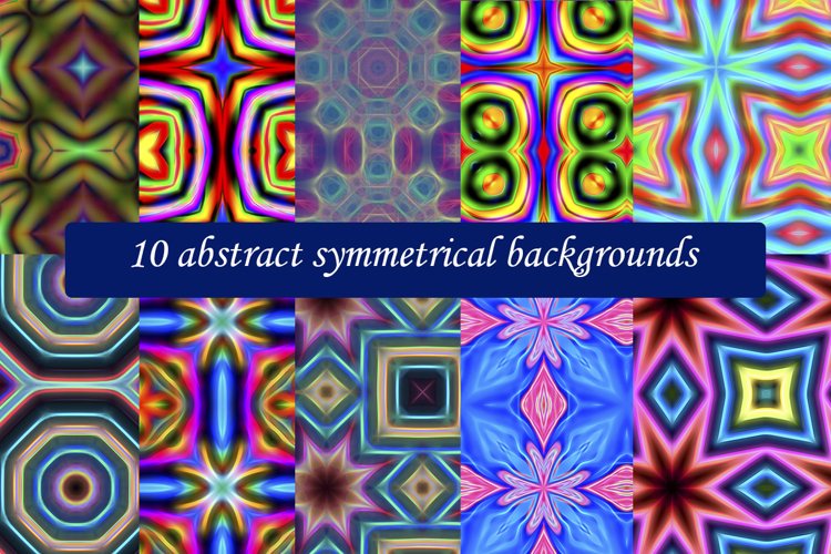 10 colorful abstract symmetrical backgrounds