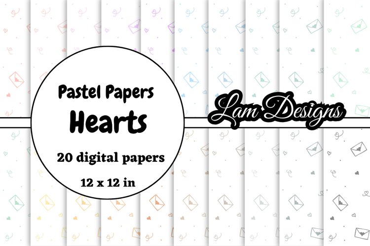 hand-drawn hearts digital papers (5089150)