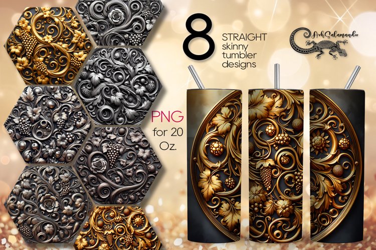 Metallic pattern design | Straight Skinny Tumbler bundle