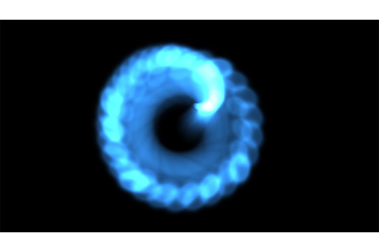 Abstract textural blue shape on a black background (2132433)