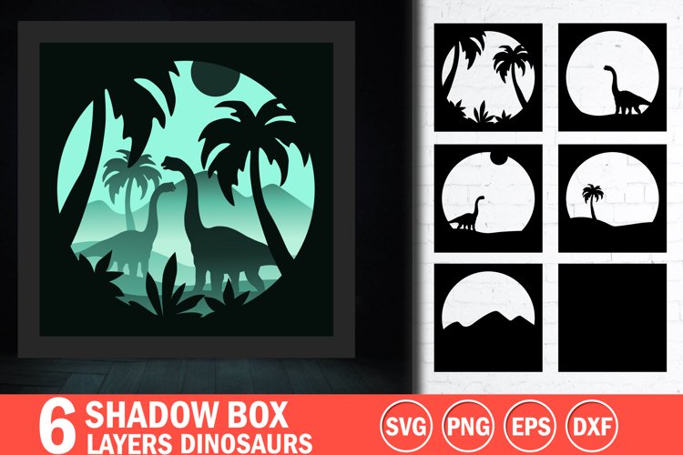 Dinosaur Shadow Box | Dinosaurs 3D Papercut file (1965529) | 3D Designs ...