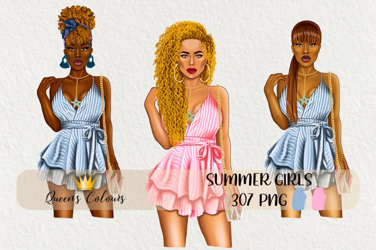 Summer girl clipart, summer vibe clipart, summer clipart