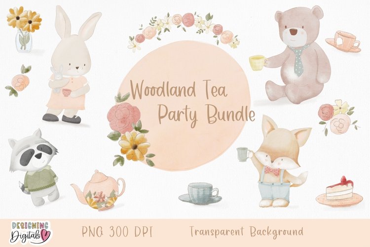 Whimsical Woodland Creatures PNG Clipart Bundle