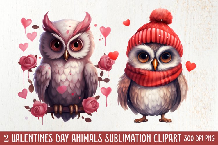 Valentines Day Animals Clipart Bundle, Valentines Day Animal