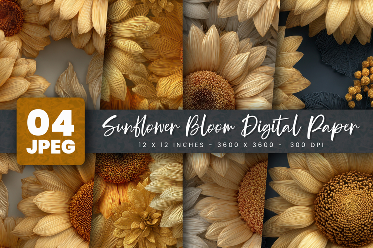 Sunflower Bloom Digital Paper