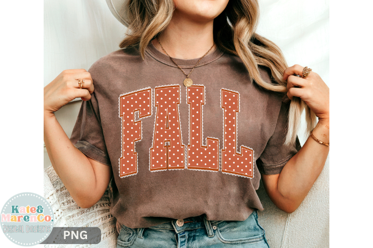 Fall PNG | Preppy Autumn PNG | Polka Dot Lace Fall PNG