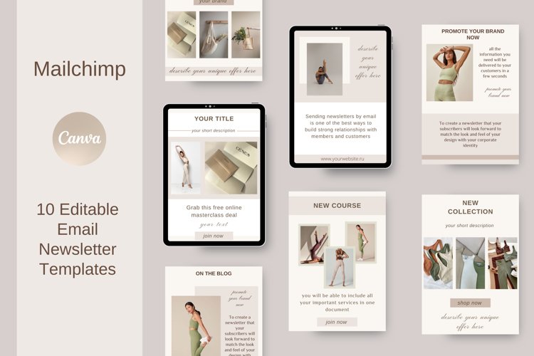 Email Templates Bundle For Mailchimp Canva Newsletter