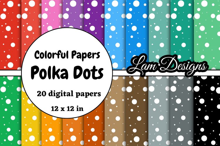 hand-drawn polka dots digital papers (5087862)