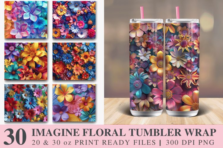 3D Imagine Floral Tumbler Wrap Bundle