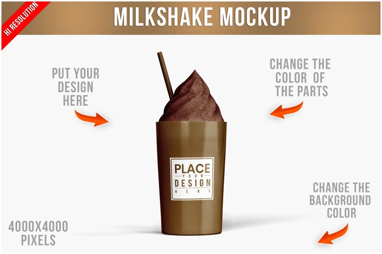 Milkshake Mockup - Front View