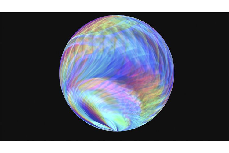 Abstract textural blue shape on a black background (2126078)