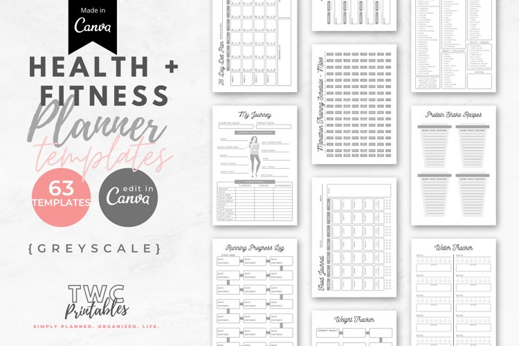 Fitness planner template