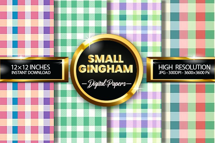 Small Gingham Digital Papers - 04 Variations (2988413)
