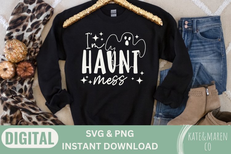 Haunt Mess SVG | Retro Ghost SVG | Retro Halloween SVG