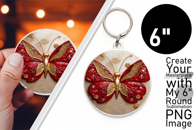 Sparkling 3D Butterfly: Glossy Sublimation Design (2960125)