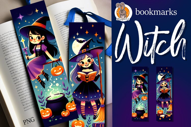 bookmark, halloween, pumpkin, bat, Witch