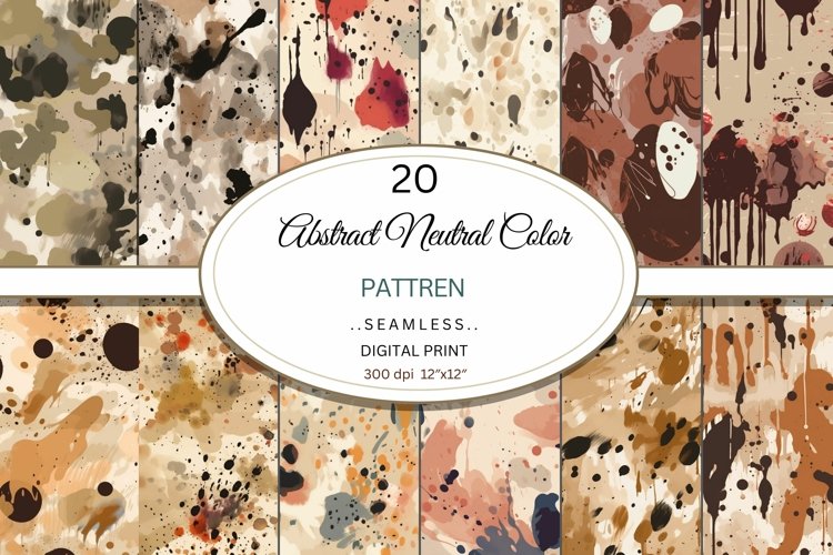 Seamless Digital Paper Pack| Abstract Neutral Boho Abstract