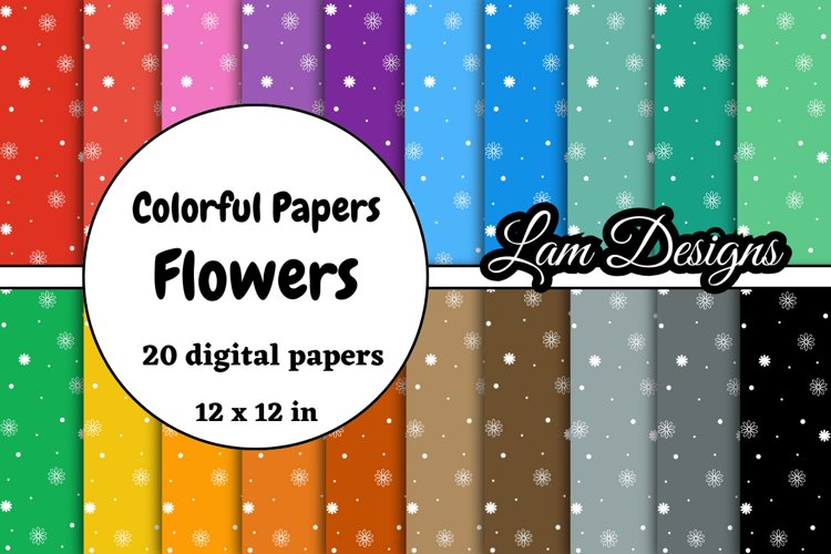 hand-drawn flowers digital papers