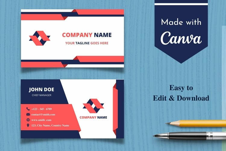Red & Blue Business Card Template |Canva Business (2144398)