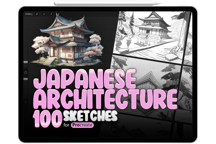 100 Procreate Traditional Japanese Architecture Buildings