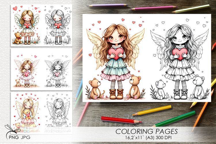 Sweet angel coloring pages