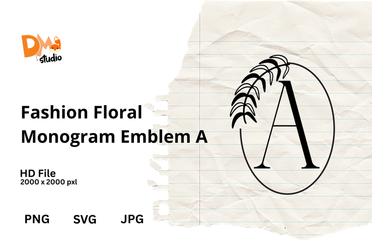 Fashion Floral Monogram Emblem (6059173)