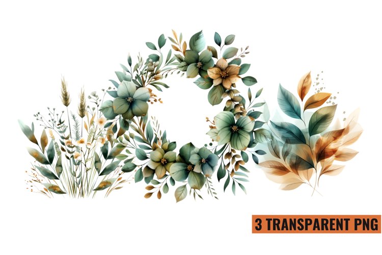 Botanical Watercolor Clipart,