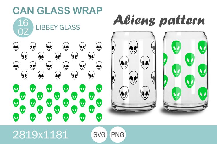 Can Glass Wrap Aliens 16OZ