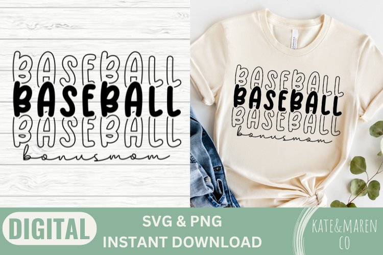 Baseball Bonus Mom SVG | Baseball Stepmom SVG