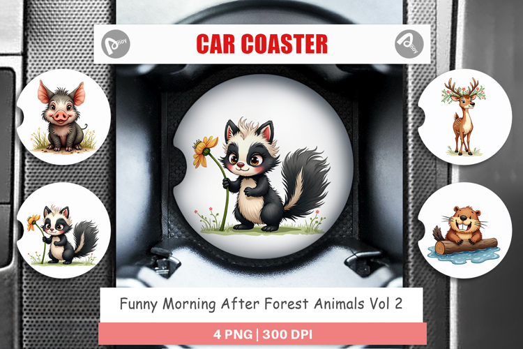 Morning After Animals Car Coaster (6501554)