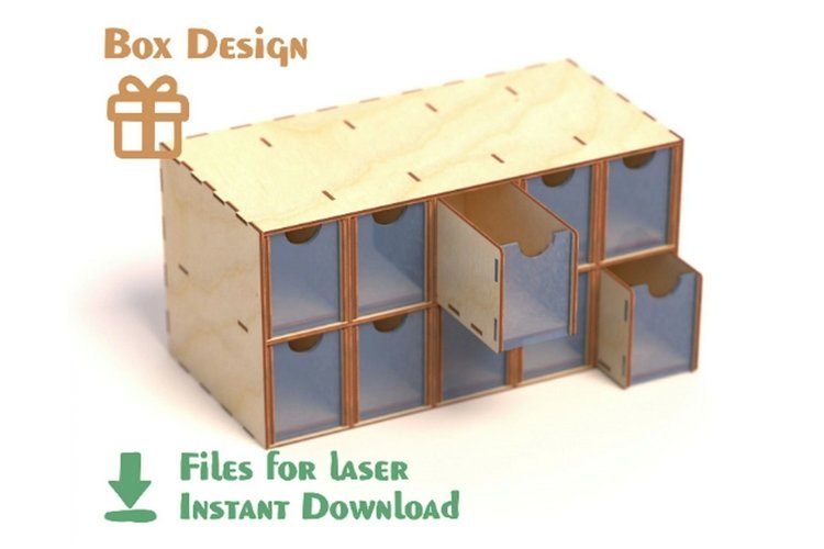 10 Desk Drawers Organizer - laser cut files