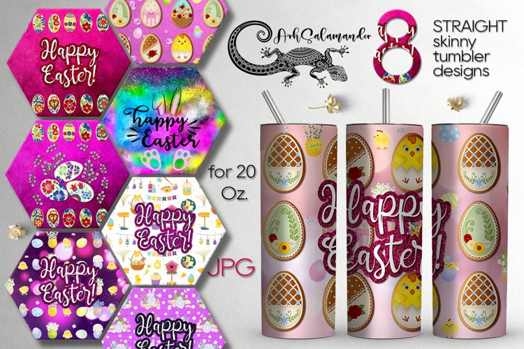 Sublimation spring easter Skinny tumbler design bundle, JPG