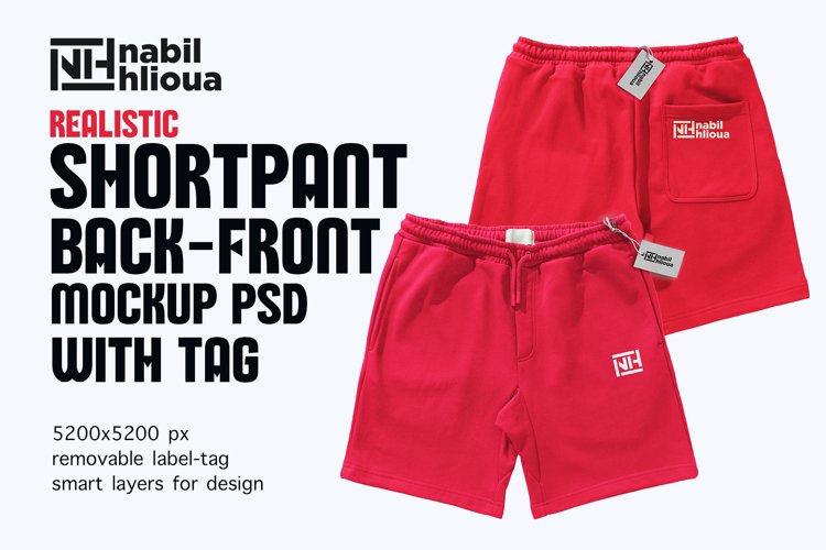 Premium short pant PSD Mockup Templates for Print on Demand