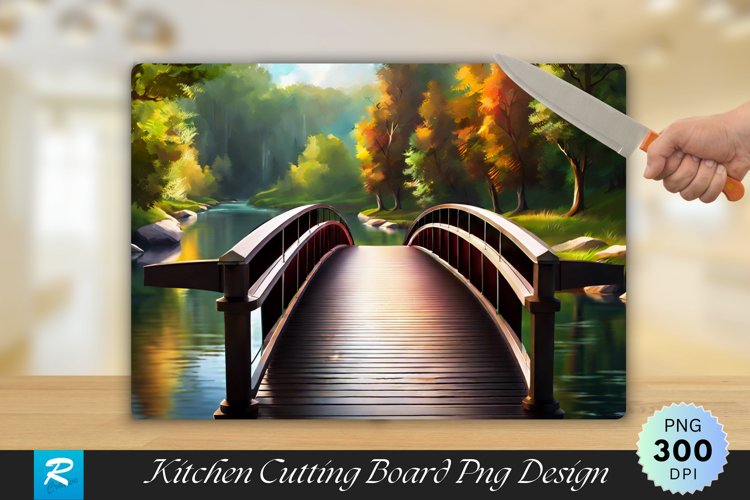 Bridge On A River Cutting Cutting Board PNG Design