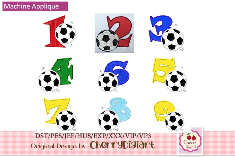 Soccer sports Numbers machine embroidery bundle 1555B
