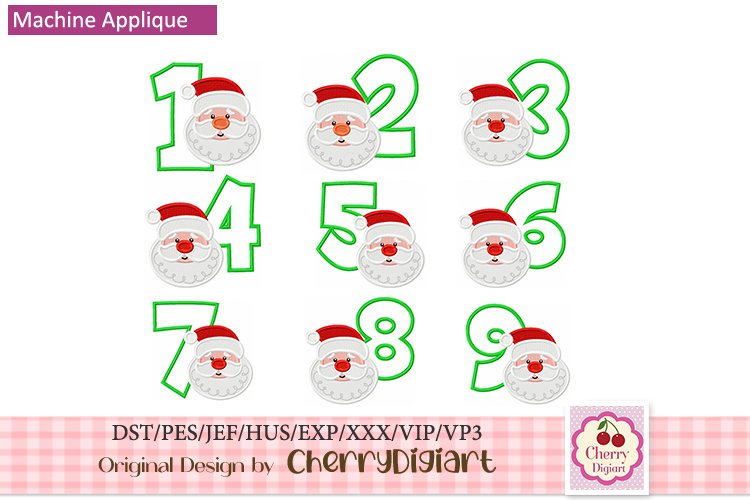 Christmas santa emb Numbers machine embroidery (2922323)