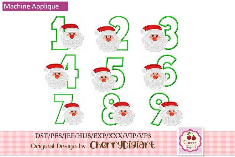 Christmas santa emb Numbers machine embroidery (2922315)