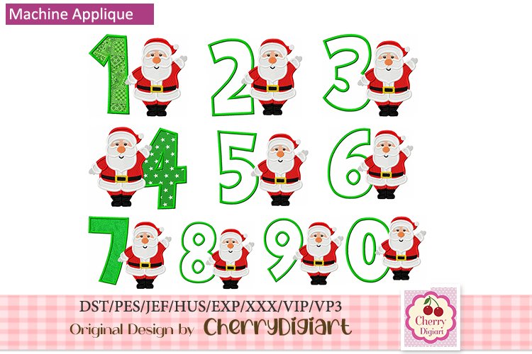 Christmas santa emb Numbers machine embroidery (2922358)