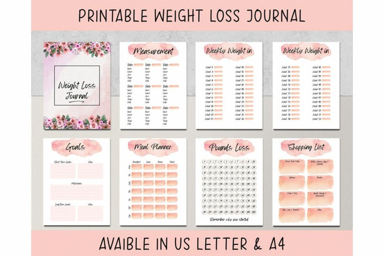 Paper Calendars Planners Weight Loss Planner Insert Weight Loss 
