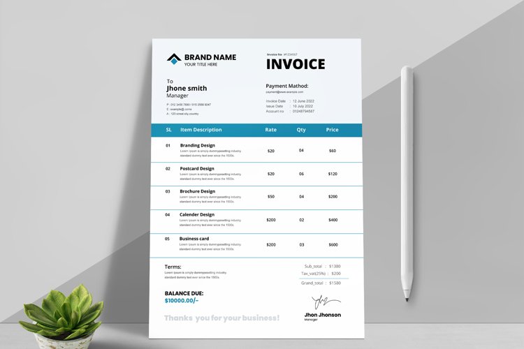 Invoice Template Design